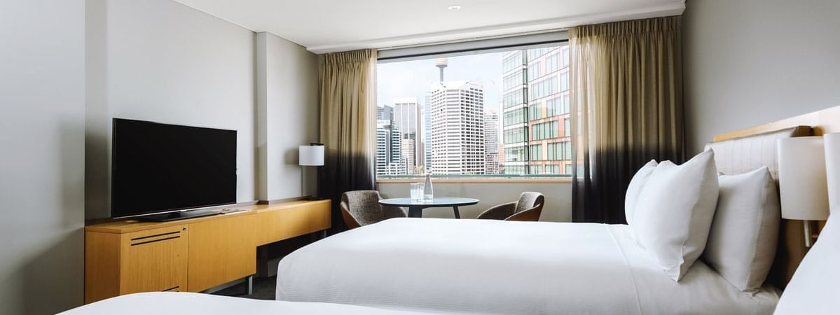 DELUXE ROOM, 2 DOUBLE BEDS, CITY SKYLINE VIEW | Novotel Sydney on ...