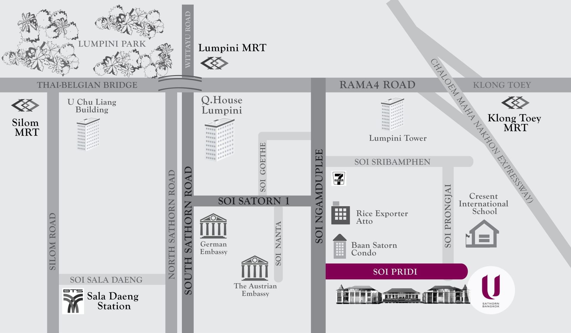 U Sathorn Bangkok | Map & Hotel Directions | Contact & Location