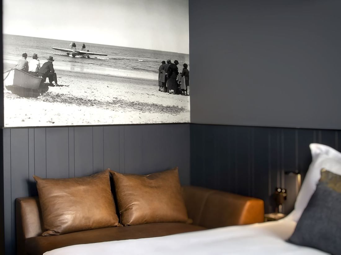 Wall art above the sofa at the Sebel Brisbane Margate Beach