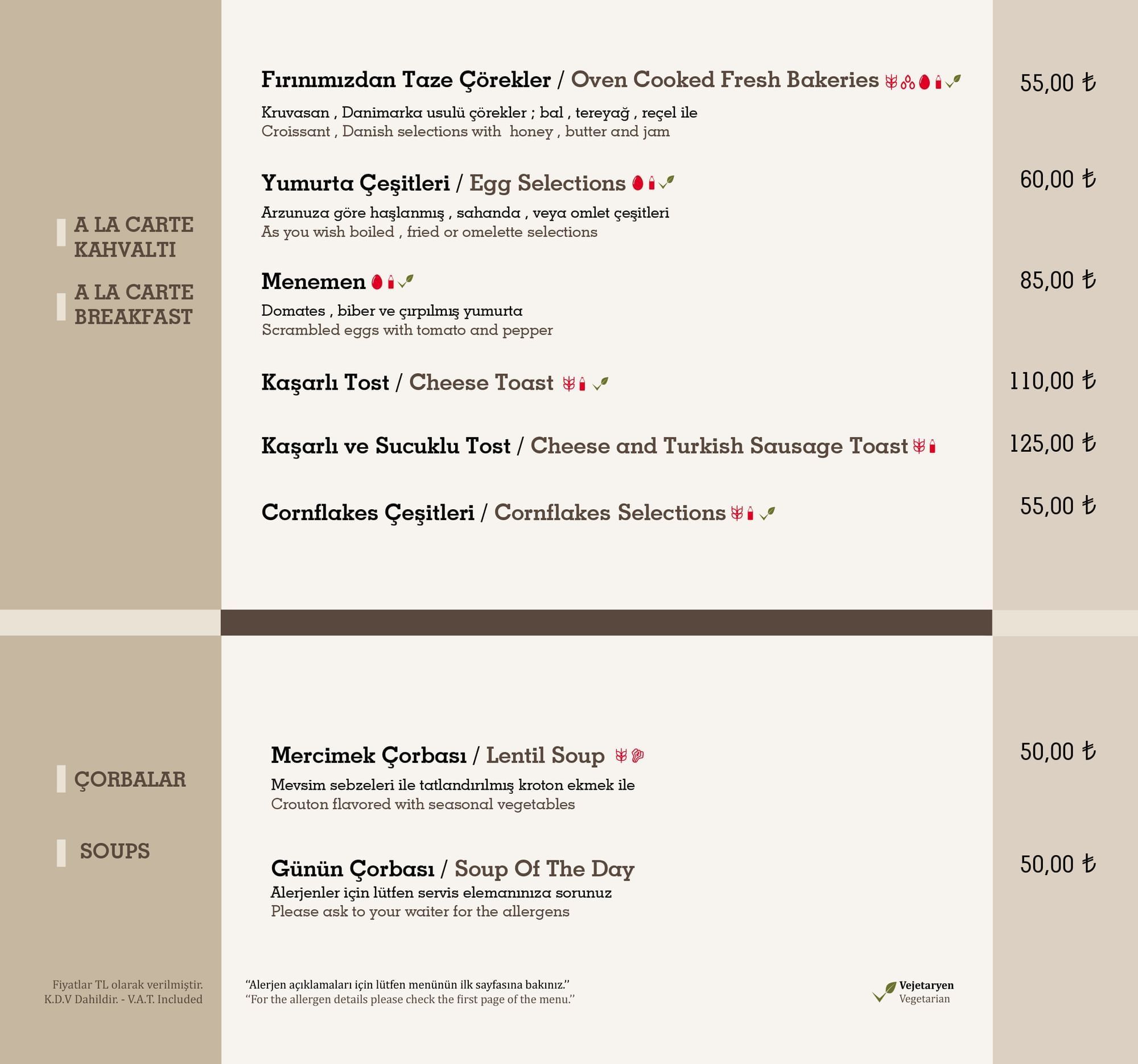 Lobby Menu | GRAND CEVAHIR HOTEL & CONVENTION CENTER