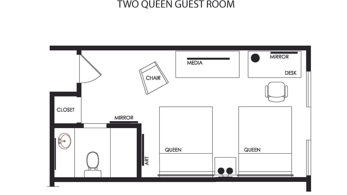 Two Queen Room | The Anaheim Hotel Accommodation
