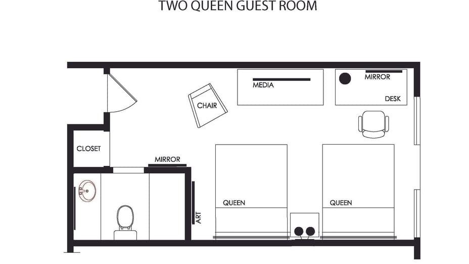 Two Queen Room | The Anaheim Hotel Accommodation