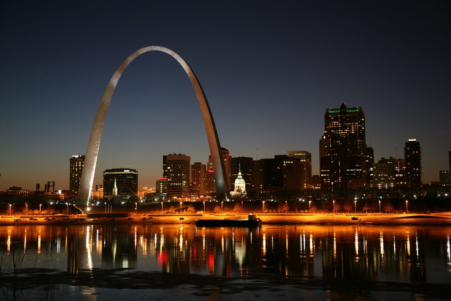St Louis Arch At Night Jefferson National Expansion Memorial (Gateway