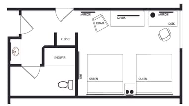 Accessible Two Queen | The Anaheim Hotel Accommodation