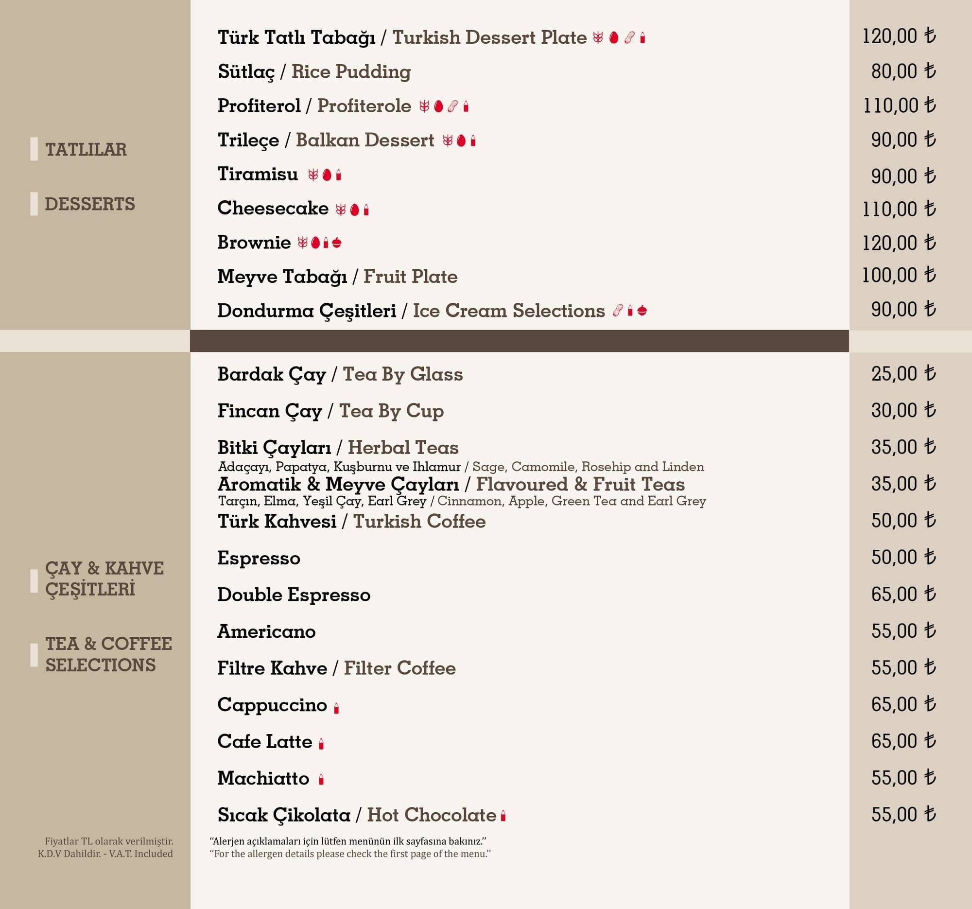Lobby Menu | GRAND CEVAHIR HOTEL & CONVENTION CENTER
