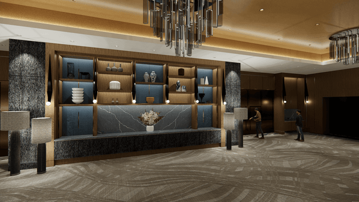 Ballroom Reception Lobby | The Godfrey Hotel Detroit